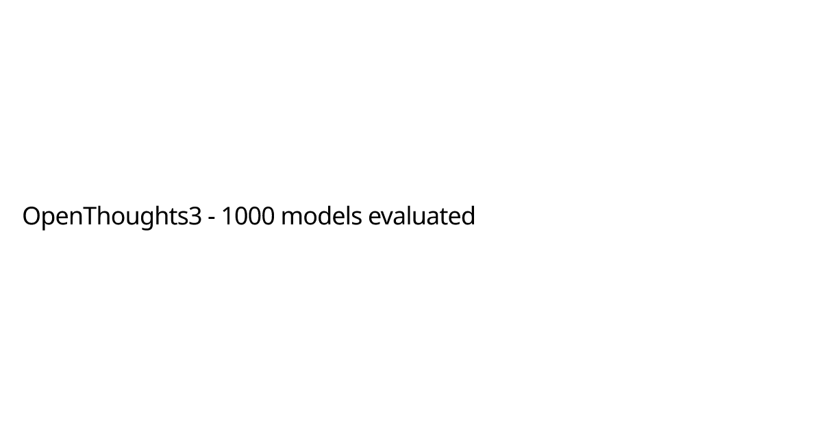 OpenThoughts3 - 1000 models evaluated | Open Thoughts