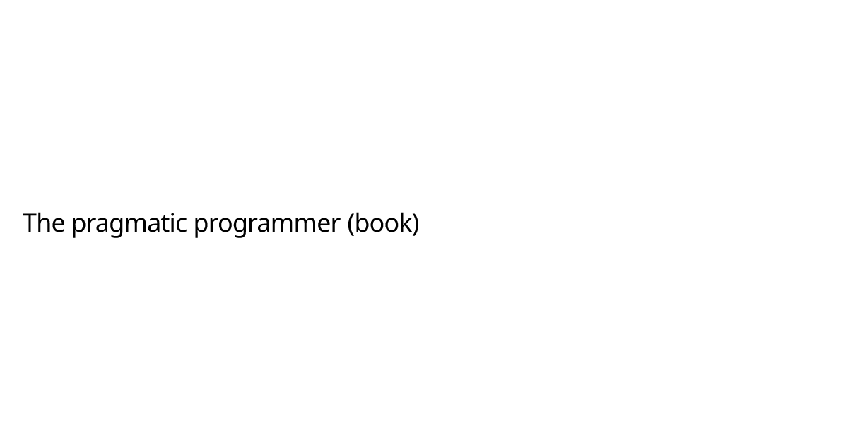 The pragmatic programmer (book) | 0fatih